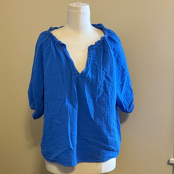 Elliott Lauren | Tops | Elliott Lauren Vibrant Blue Blouse | Poshmark